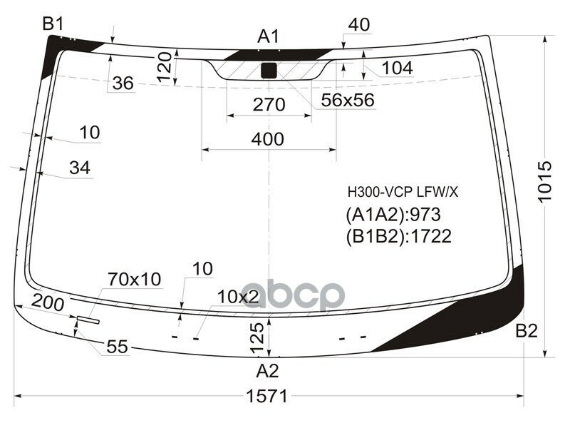 Стекло лобовое Hyundai Grand Starex 07-17 / H1 07-22 XYG арт. H300-VCP LFW/X