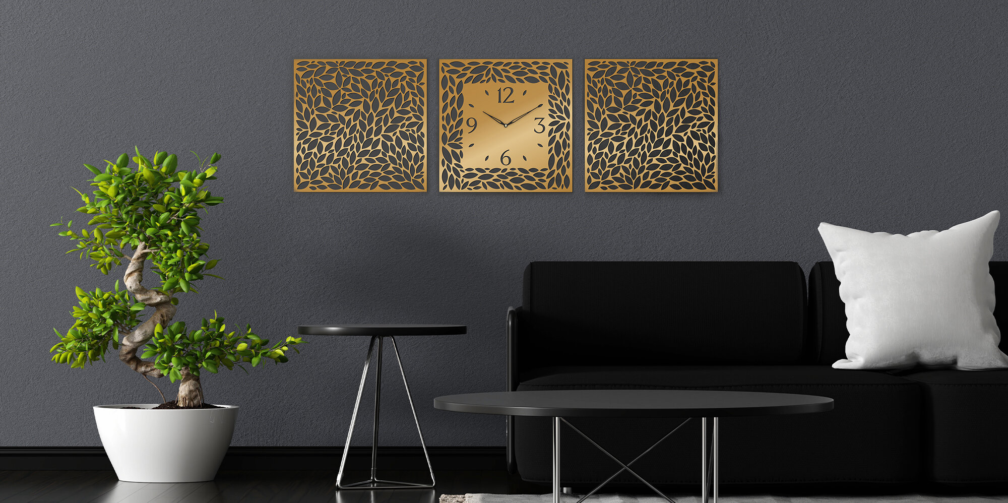 Часы настенные элегия интерьерные для дома модульные 41*41 см , открытая стрелка 4242-2-001