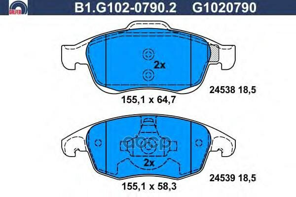 Колодки торм. пер. GALFER арт. B1-G102-0790-2