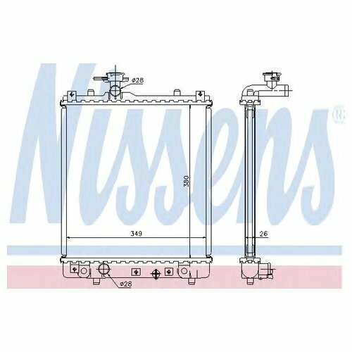 Основной радиатор (двигателя) Nissens 63014A для Opel Agila; Subaru Justy II, III; Suzuki Ignis II, Wagon R