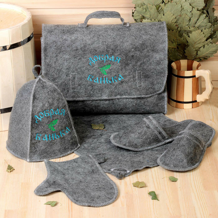 Набор для бани в чехле "Моя добрая банька" (5 предметов)