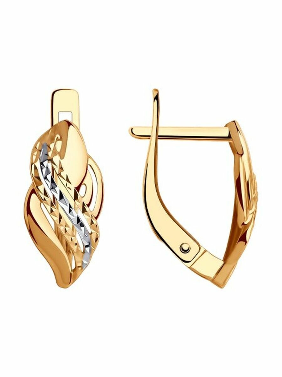 Серьги, красное золото, 585 проба