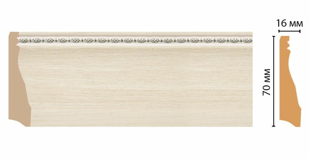 Плинтус Напольный Decomaster 193-14 В70хШ16хД2400 мм / Декомастер.