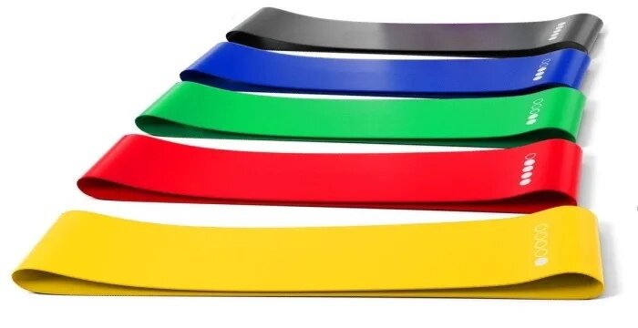 Резинки для фитнеса с упражнениями на ноги и ягодицы, набор из 5 штук (резиновые петли, ленточный экспандер)