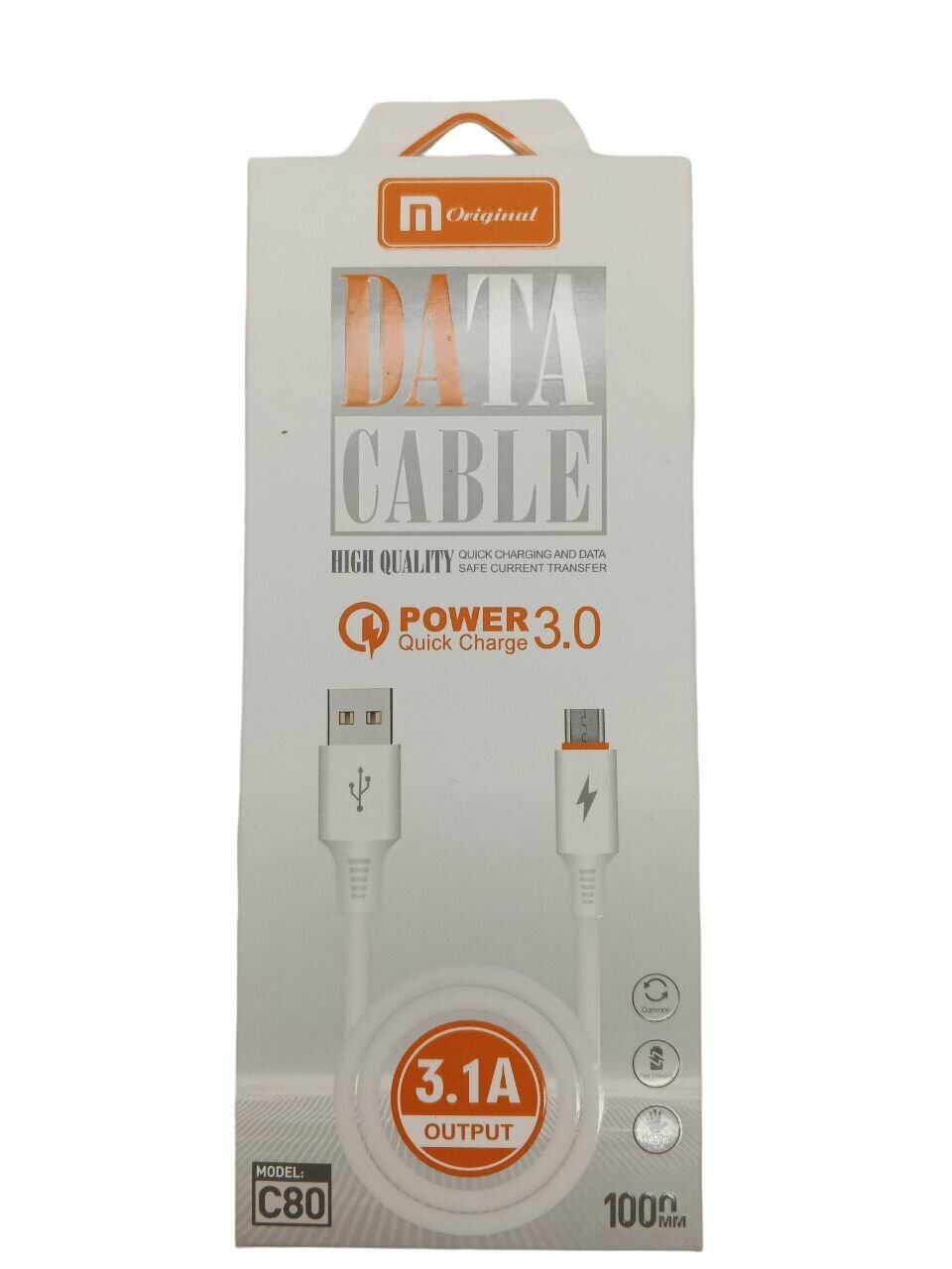 Кабель Micro-USB, Quick Chardge 3.0, 100см, 3.1A