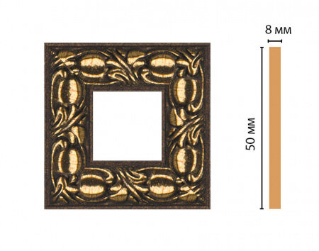 Вставка Цветная Decomaster 130C-2-56 В50хШ50хД8 мм / Декомастер.