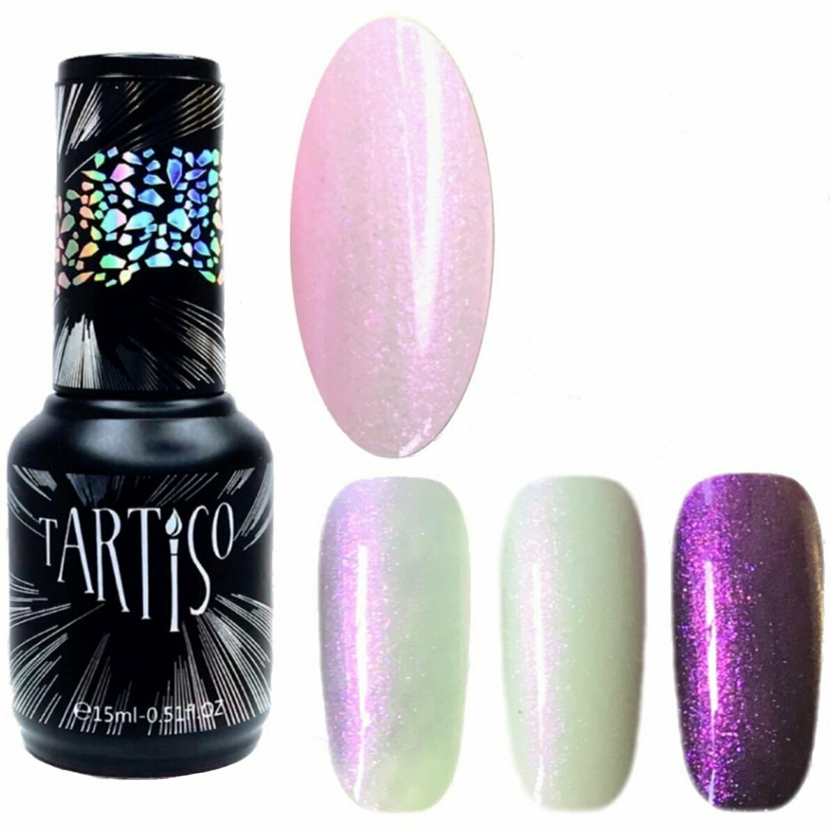 Tartiso Гель-лак эффект Time BRILLIANT RAIN №162 15 мл