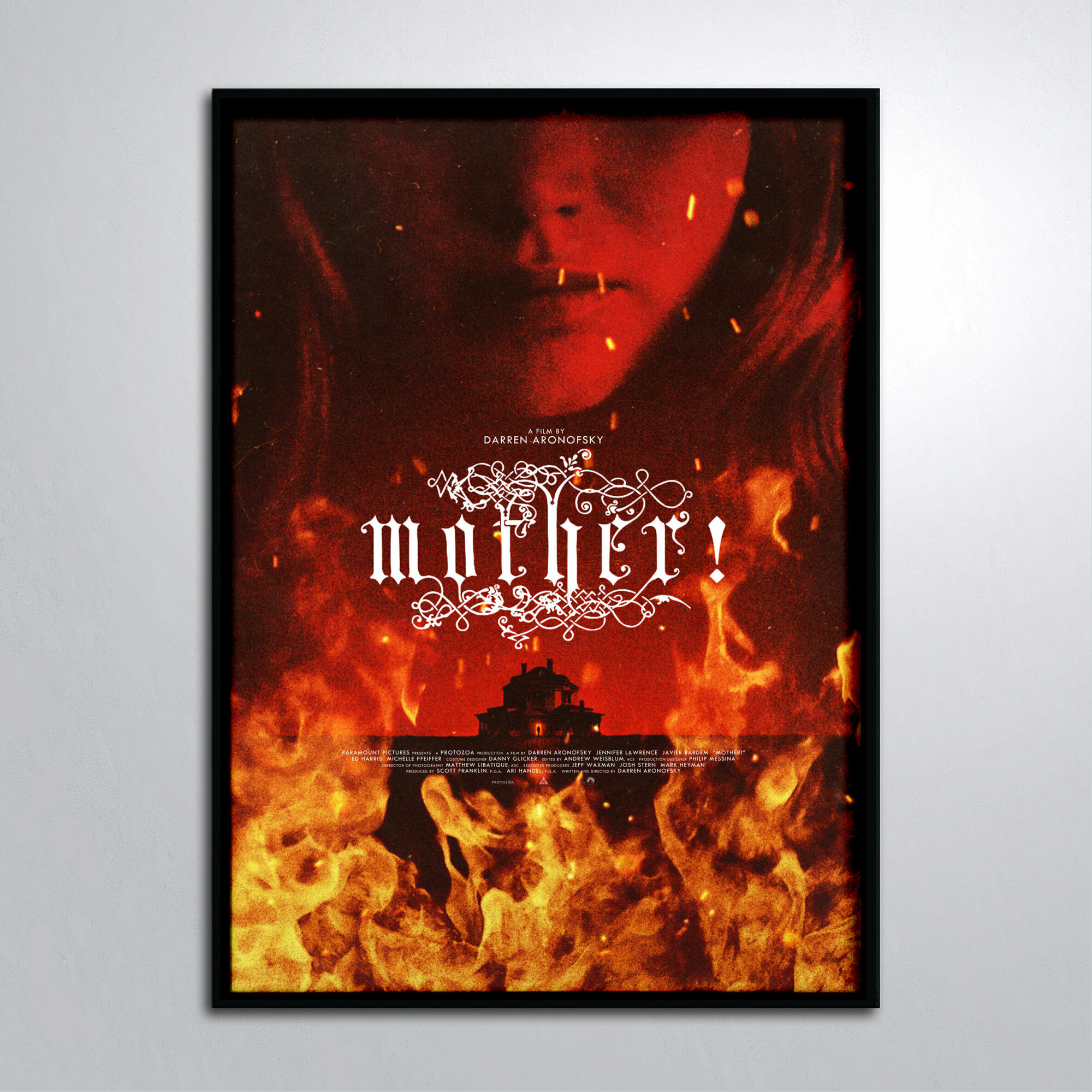 Постер без рамы/Даррен Аронофски мама! Дженнифер Лоуренс и Огонь mother! (А2/420х594)