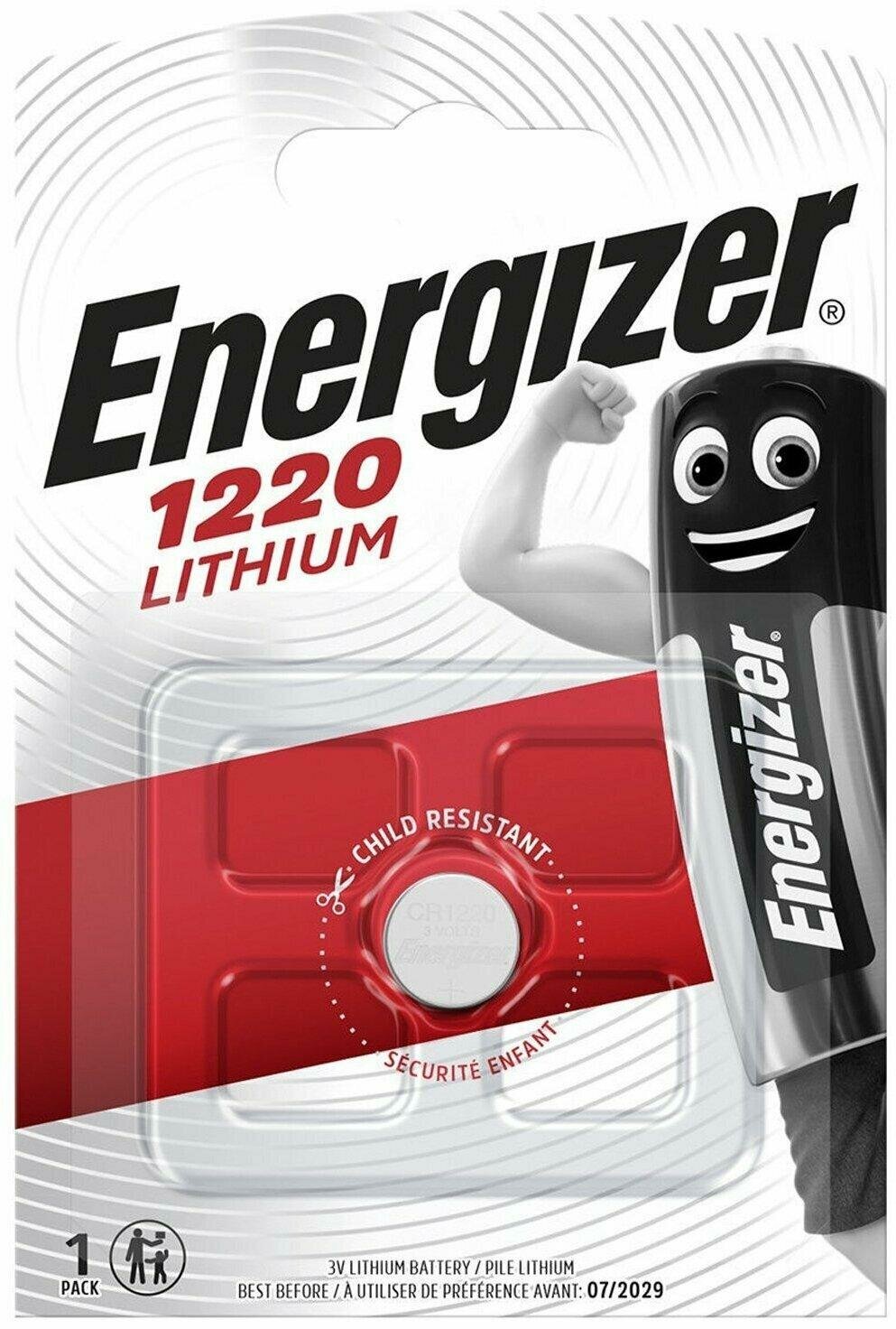 Дисковая батарейка Energizer CR1220 Lithium Battery 3v BL1 , 1шт.