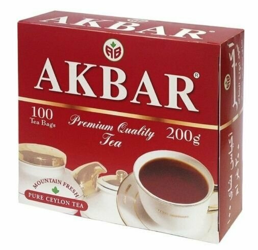 Akbar Чай черный Красно-белая серия, 100 пакетиков