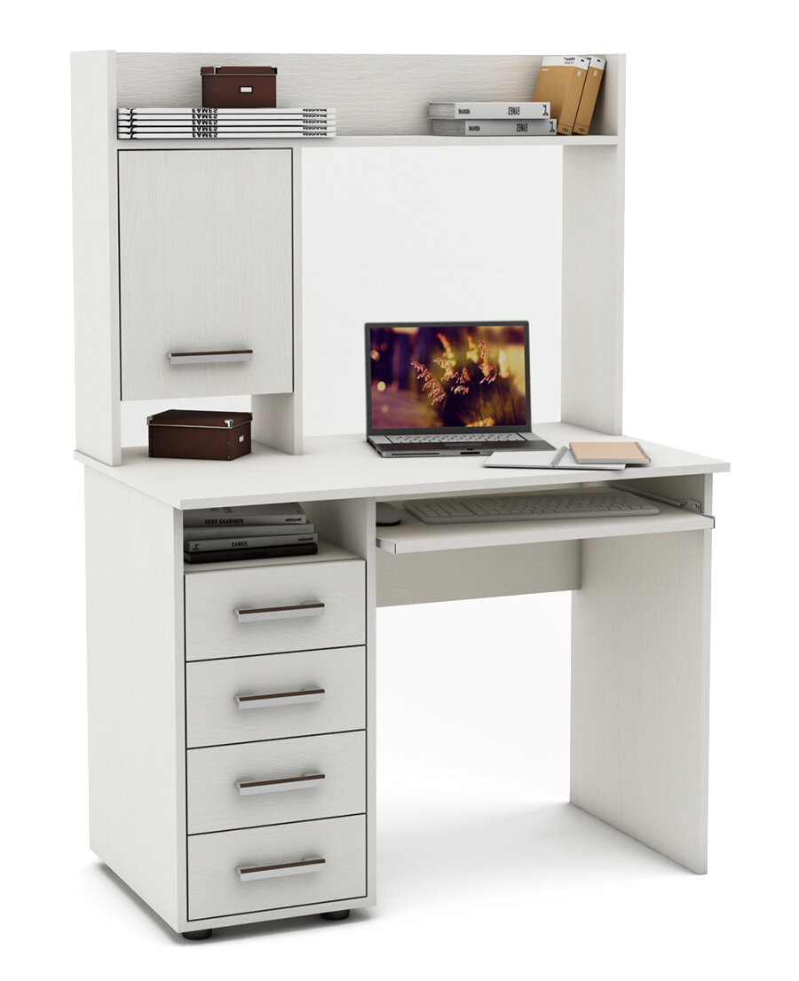 Стол письменный, стол компьютерный Остин (Ливерпуль) 12К белое дерево