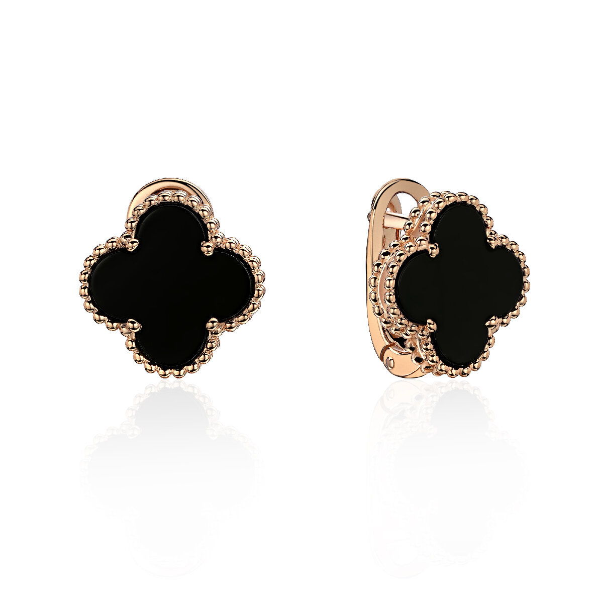 Серьги, красное золото, 585 проба, агат