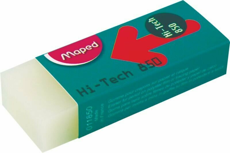 Ластик Maped Hi-Tech 850, стирает с пленок и кальки, в ассортименте