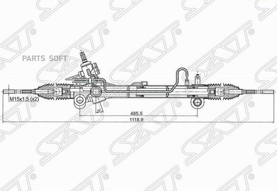 Рейка рулевая Lexus RX 03-09 / Toyota Highlander 00-07 (Левый руль) SAT ST-44200-48090 | цена за 1 шт