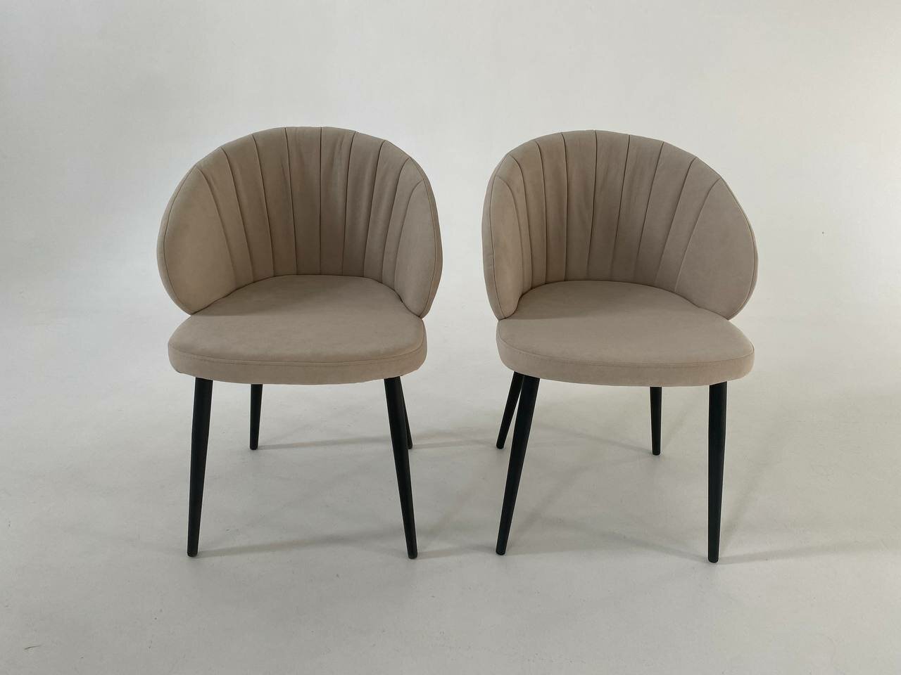 Комплект стульев для кухни, стул обеденный мягкий, бежевый 2 шт.