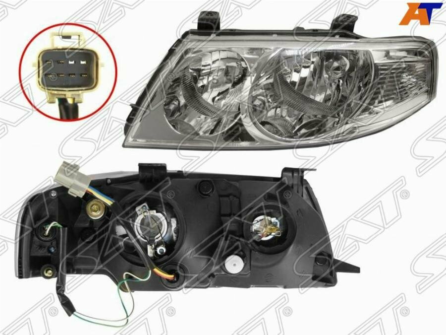 Фара Nissan Almera Classic 06-12 (Слева/ Галоген/ Ручная регулировка) SAT ST-215-11B7L | цена за 1 шт