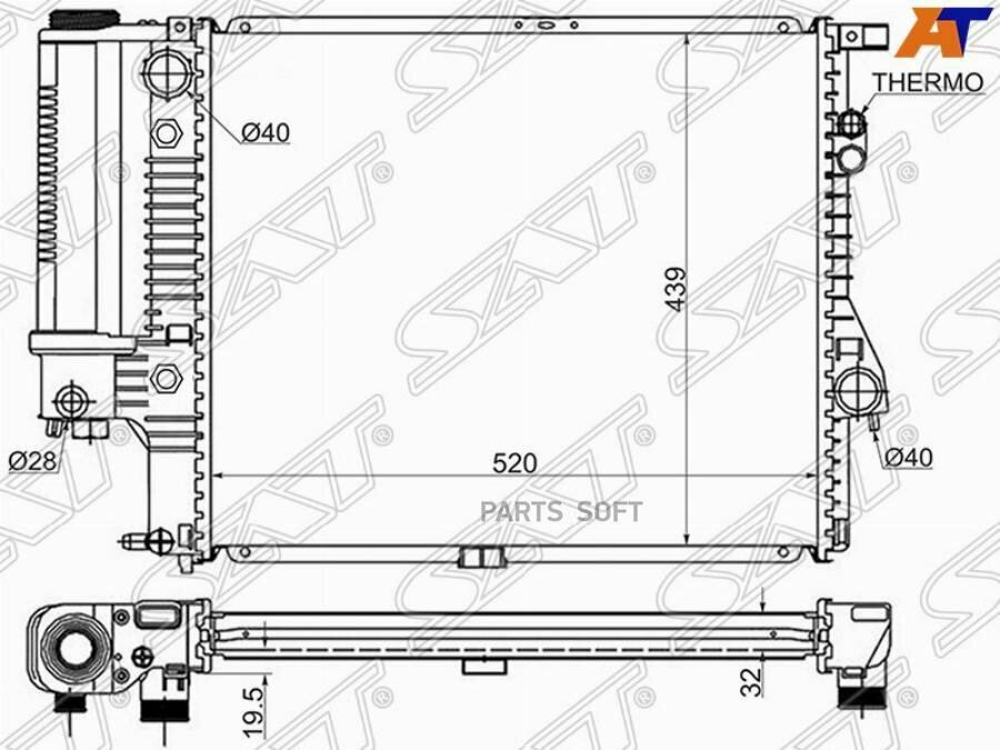 Радиатор BMW 5-Series 95-04 SAT SG-BW0004-97 | цена за 1 шт