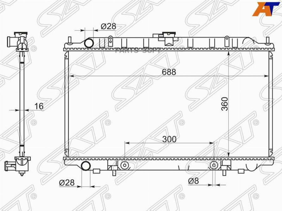 Радиатор Nissan Primera 95-02 / Bluebird 96-01 SAT NS0002-P11 | цена за 1 шт