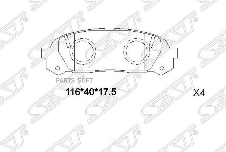 Колодки тормозные (Сзади) Toyota Crown 95-01 / Mark II 96-00 SAT ST-04466-22170 | цена за 1 шт
