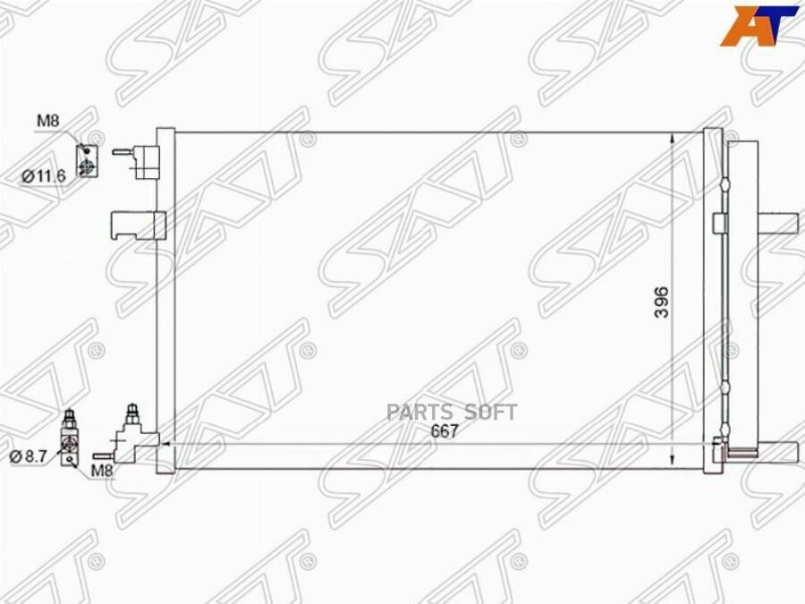 Радиатор кондиционера Chevrolet Cruze 09-18 / Daewoo Lacetti 08-11 SAT ST-CH09-394-0 | цена за 1 шт