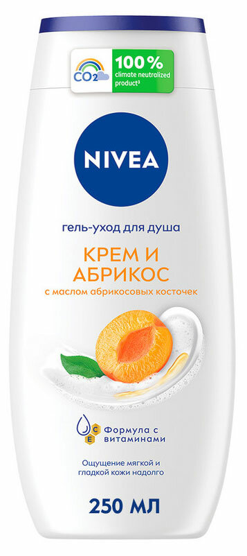 Гель для душа NIVEA Крем Абрикос увлажняющий с абрикосовым маслом и фруктовым ароматом, 250 мл