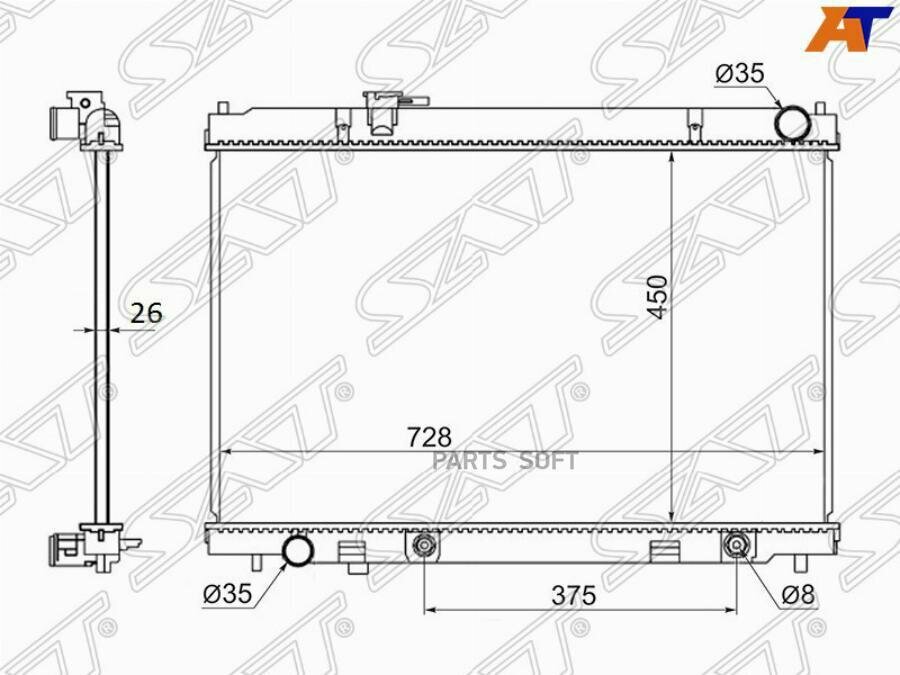 Радиатор Infiniti M35 04-10 / M45 07-10 SAT NS0004-M35 | цена за 1 шт