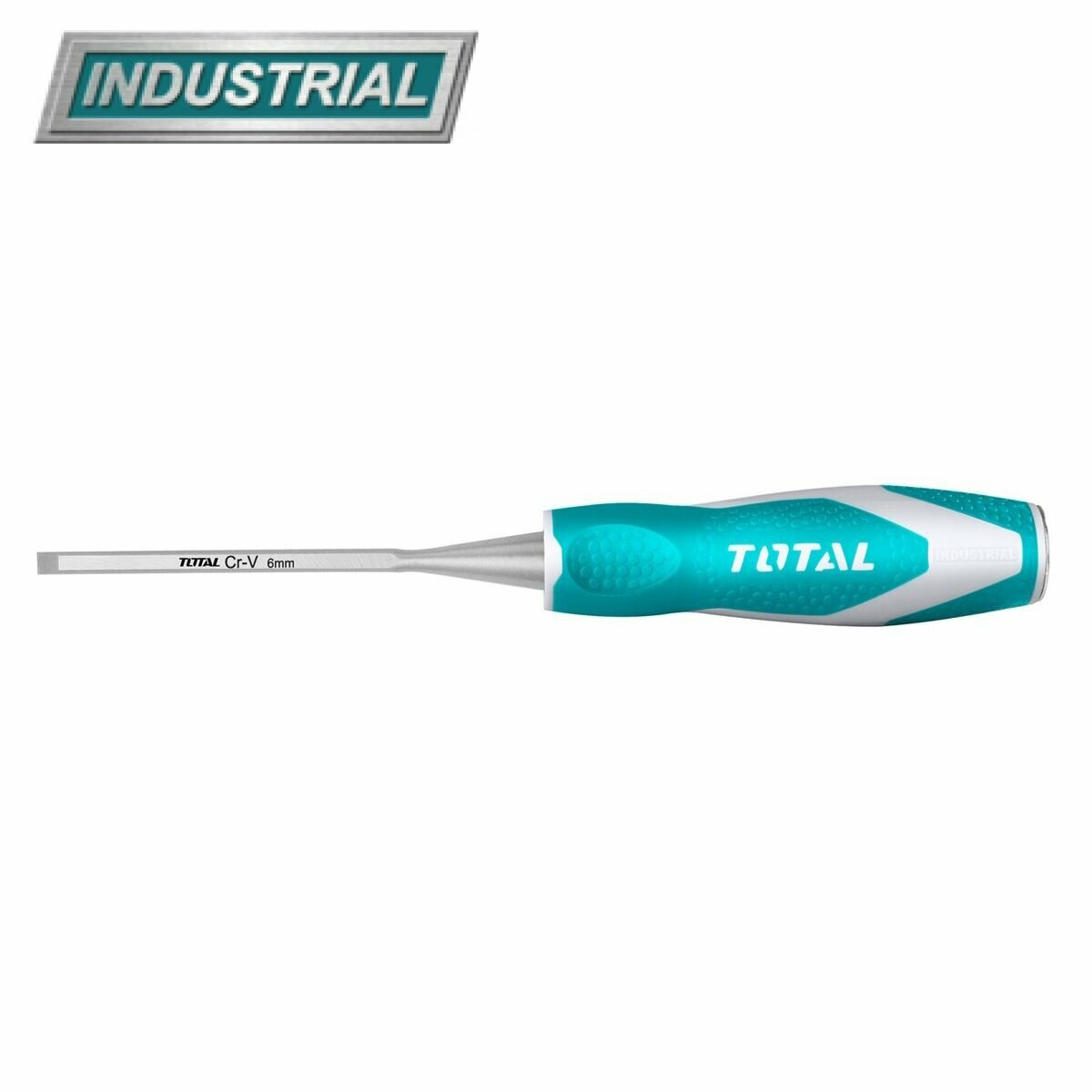 Стамеска по дереву 6x140мм из хромованадиевой стали TOTAL THT4166