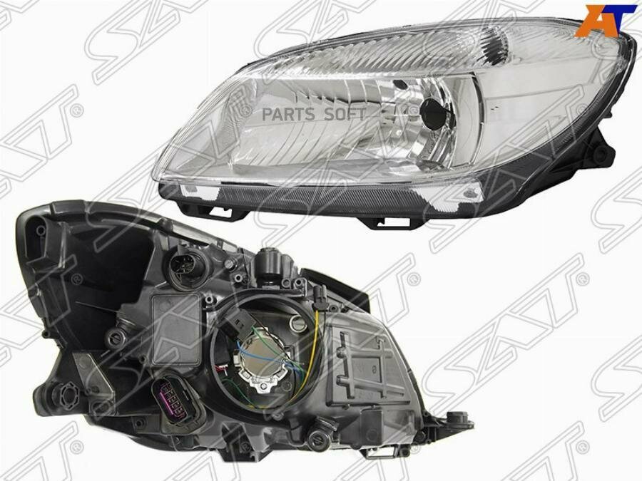 Фара Skoda Fabia 10-15 / Roomster 06-15 (Слева/ Галоген/ С электрокорректором) SAT ST-665-1122L | цена за 1 шт