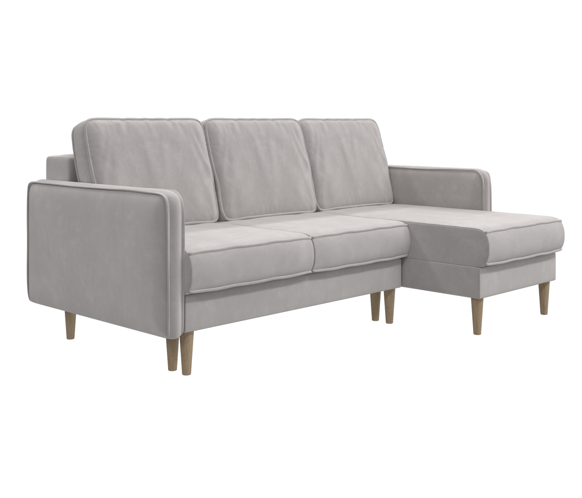 Диван угловой DiHall "Монэ", раскладной, велюровая обивка, серый