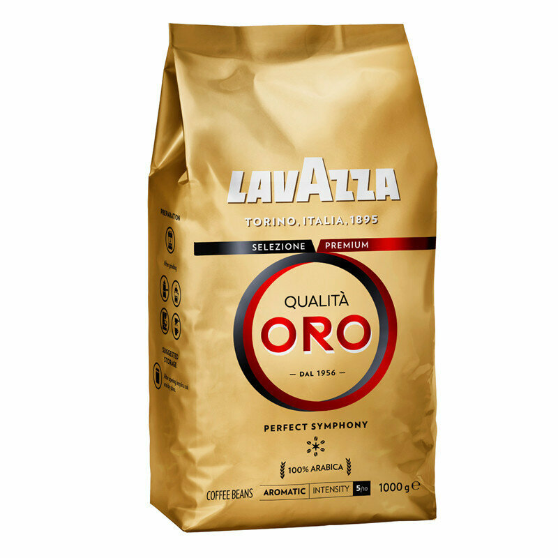 Кофе в зернах Lavazza "Qualita. Oro", вакуумный пакет, 1кг, 149373