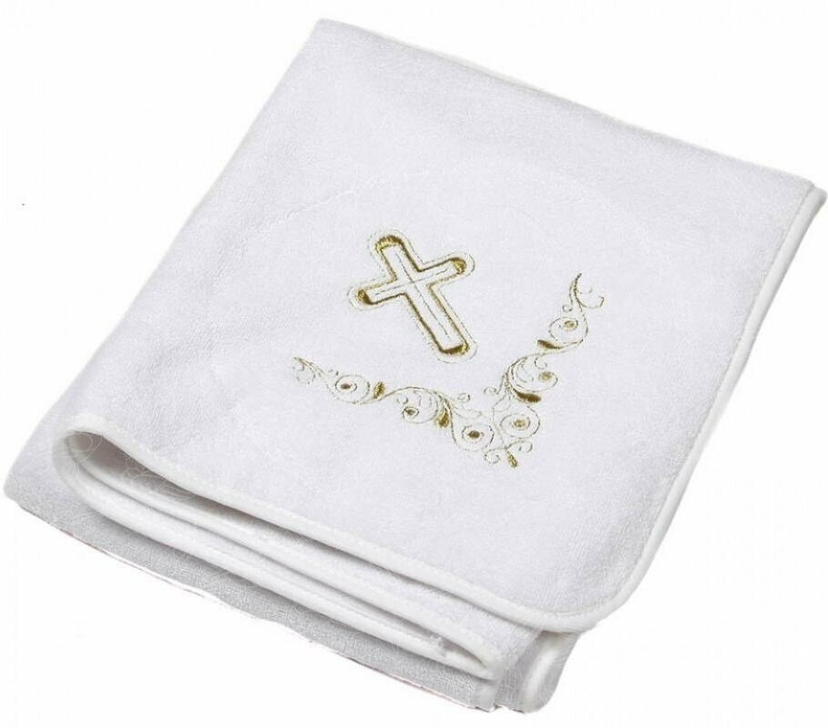 Крестильная простынка золото 95х95