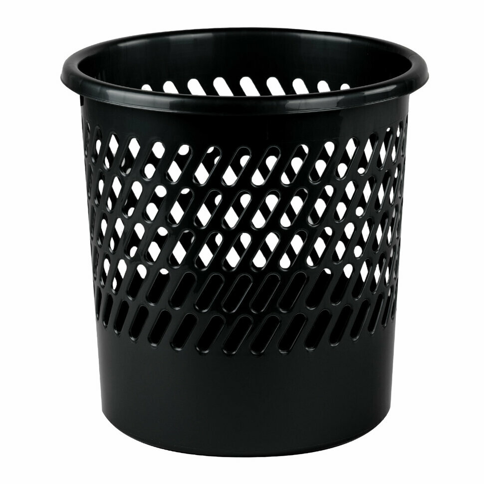 Корзина для бумаг STAFF "Basic" сетчатая, 10 л, черная, 237917, 237917