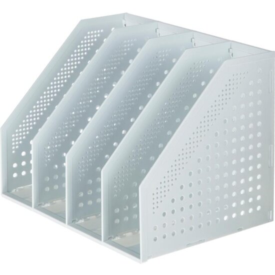 Накопитель Deli вертикальный 78996Grey складной 4 отделения серый