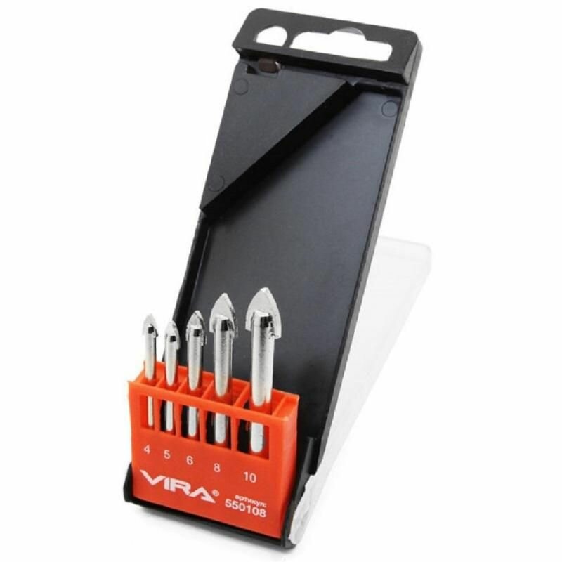 Набор сверл по стеклу и керамике 5 шт.