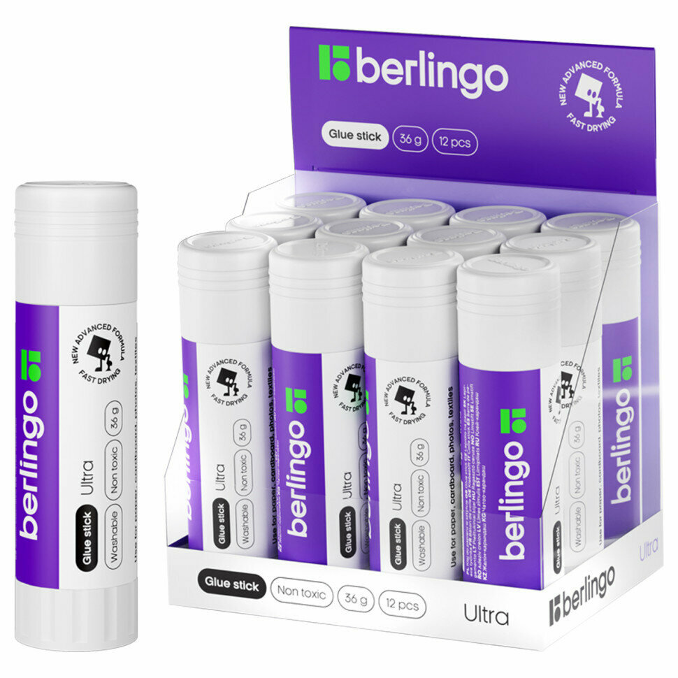 Клей-карандаш Berlingo "Ultra", 36г, ПВП, 104284