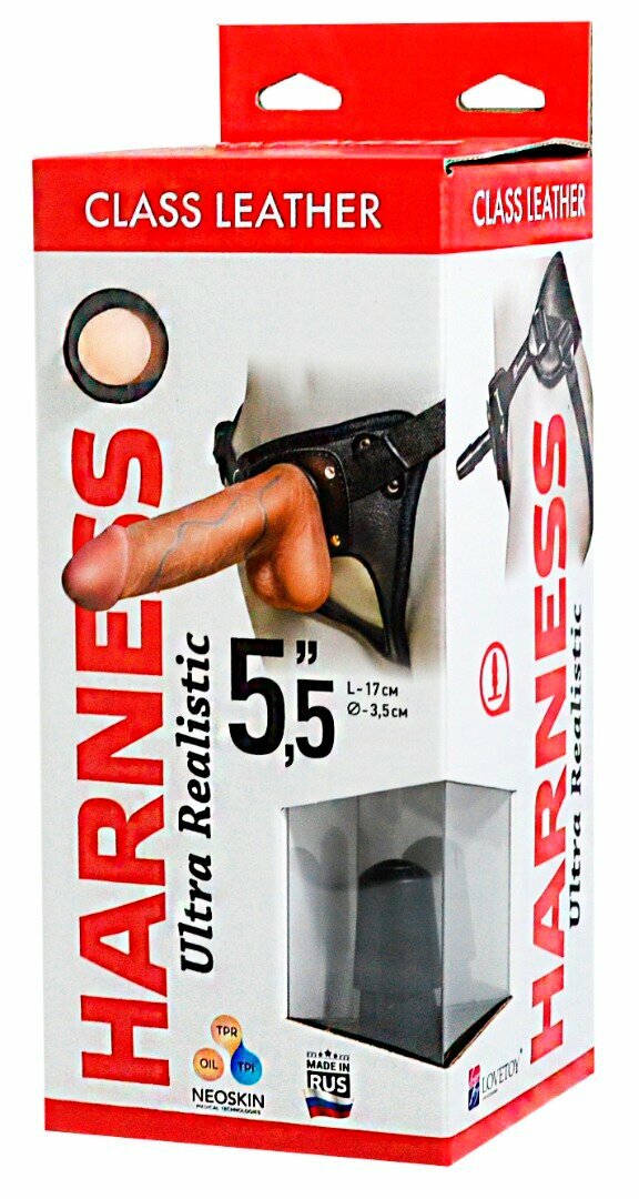Страпон с насадкой из киберкожи HARNESS, реалистичный, 17 см