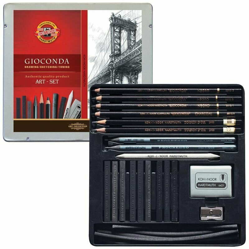 Набор для художника Koh-I-Noor "Gioconda", 23 предмета, металлический пенал