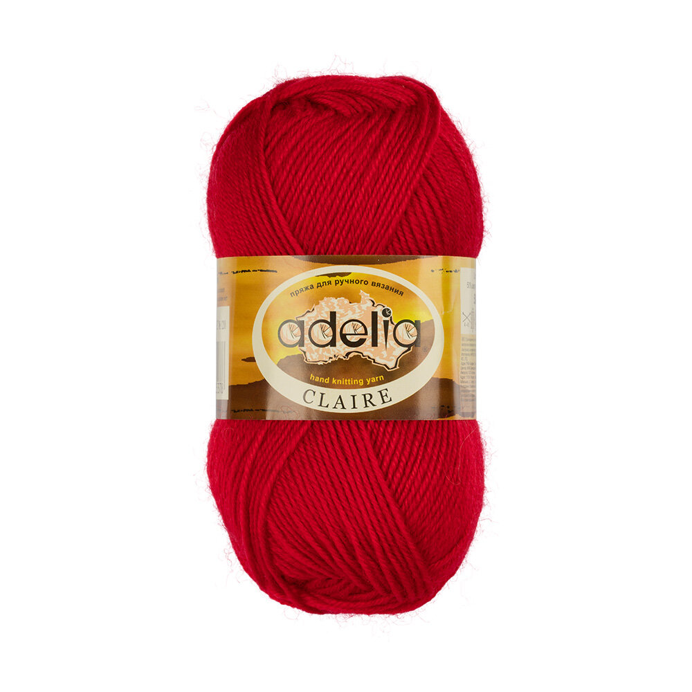 Пряжа ADELIA "CLAIRE" 50% шерсть, 50% акрил 50 г 138 м №120 красный