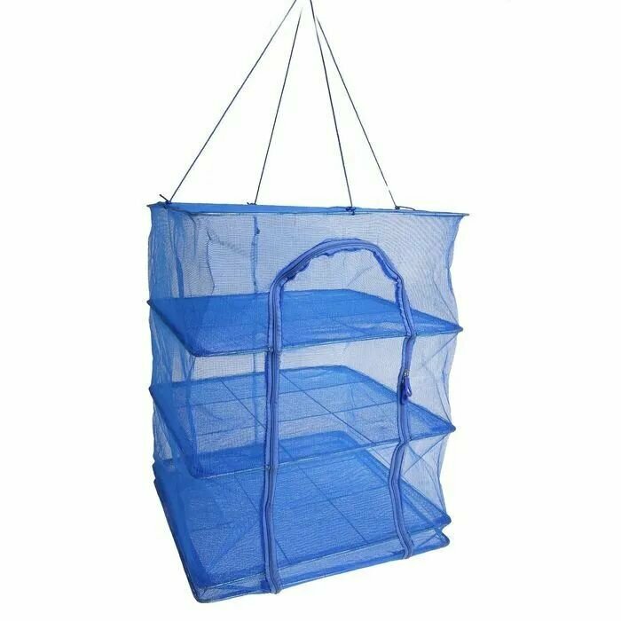Сушилка Kaida, для рыбы, 50 см x 50 см х 60 см, 3 ярус, синяя