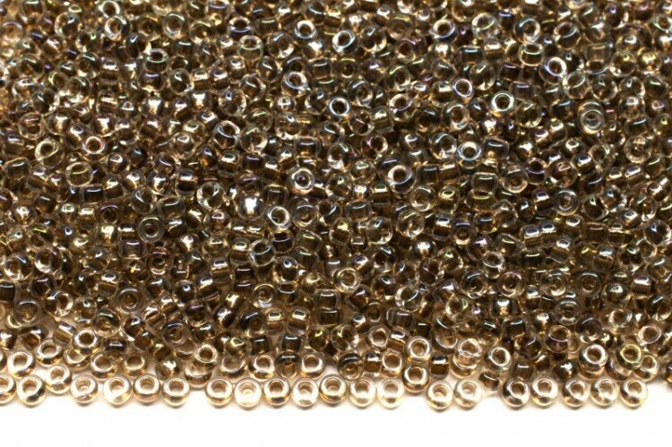 Бисер японский MIYUKI круглый 15/0 #2195 радужный бежевый, окрашенный изнутри, 10 грамм