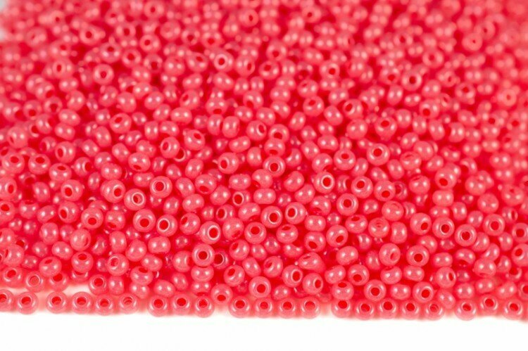 Бисер чешский PRECIOSA круглый 10/0 17398 розовый непрозрачный, 20 грамм