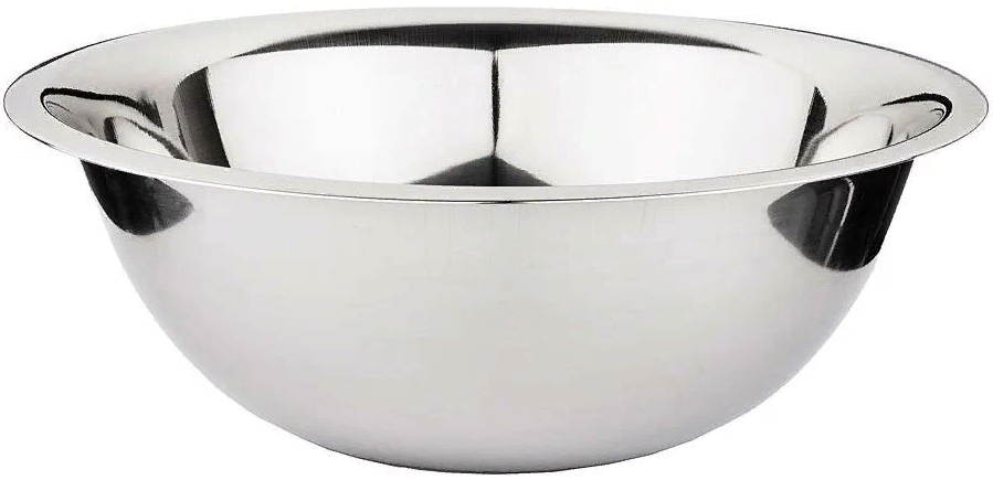 Миска из нержавеющей стали Agness / Агнесс 880-116 универсальная серебристая, диаметр 24см объем 2.25л / салатник для кухни