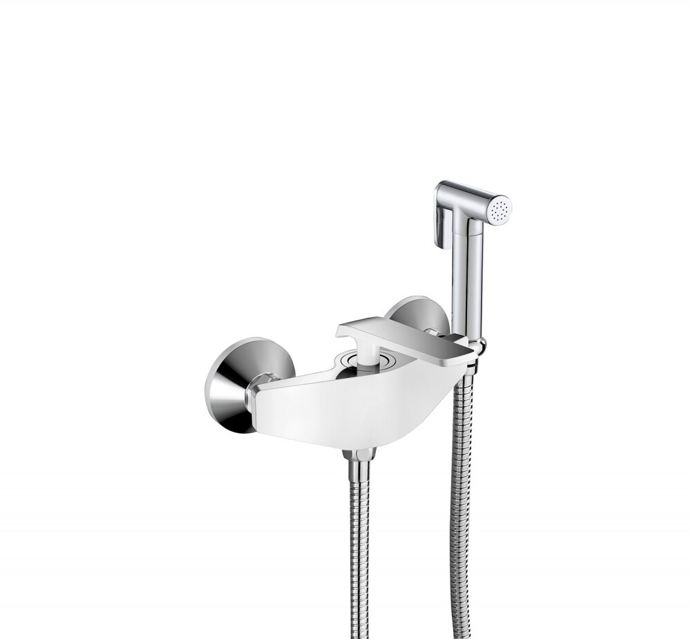 Смеситель для биде с гигиеническим душем Vieir V333552-F белый/хром