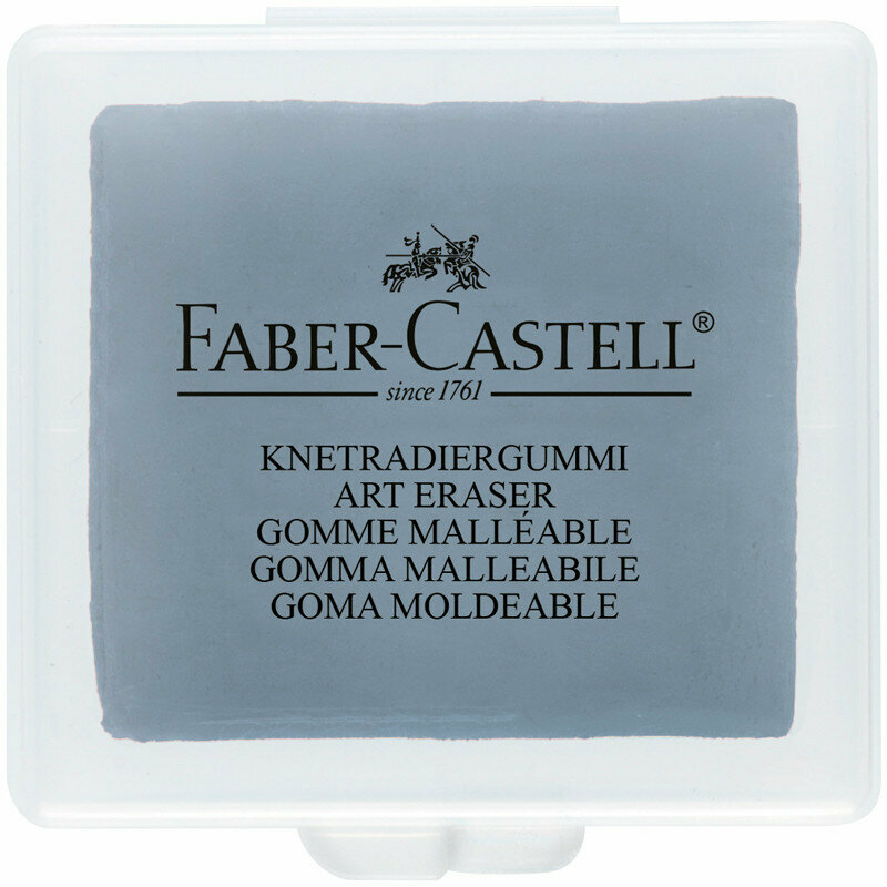 Ластик-клячка Faber-Castell, формопласт, 40*35*10мм, серый, пластик. контейнер, 285931