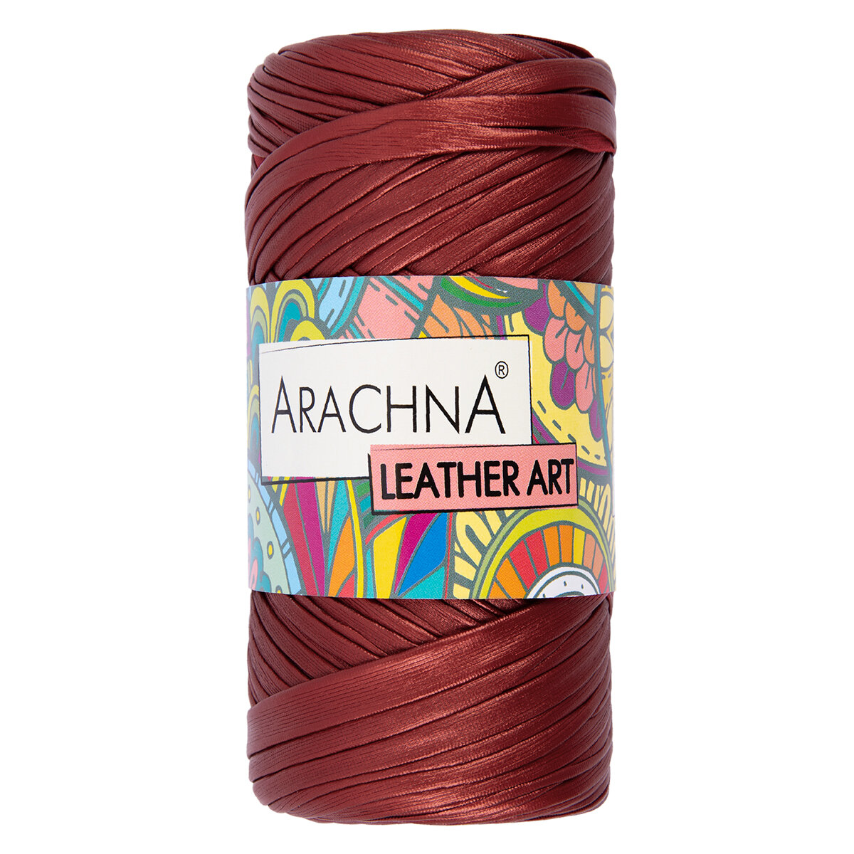Пряжа ARACHNA "LEATHER ART" 4 шт. по 160 г 50 м 100% полиэстер №07 т. красный