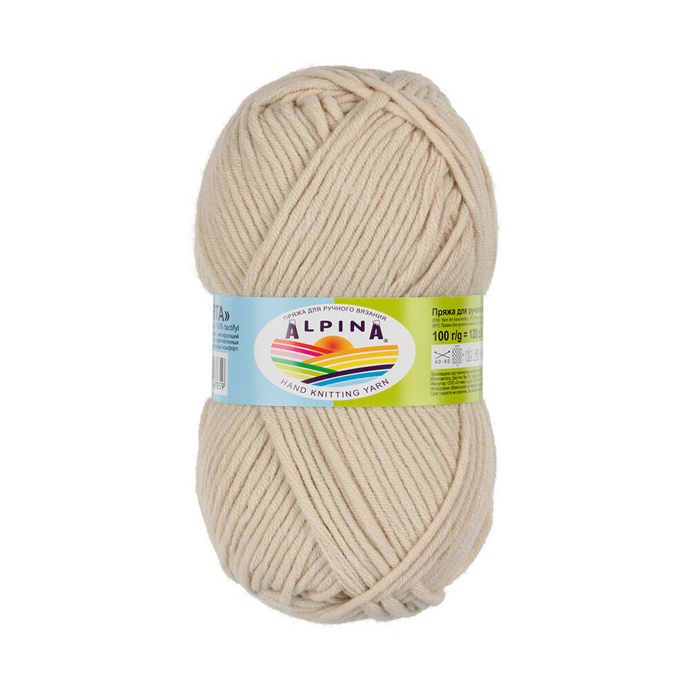 Пряжа ALPINA "MARTA" 100% тактифил 100 г 120 м №028 бежевый