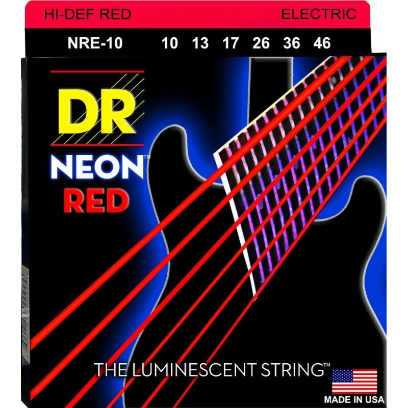 Струны для электрогитары DR Neon HiDef Red NRE-10 10-46