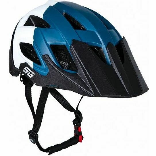 Шлем STG TS-39, с козырьком, inmold, PC/EPS, белый/черный/синий
