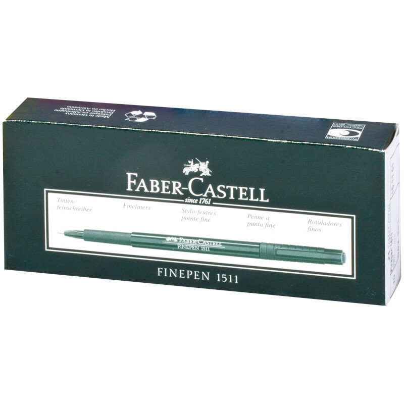 Ручка капиллярная Faber-Castell "Finepen 1511" черная, 0,4мм, 286046