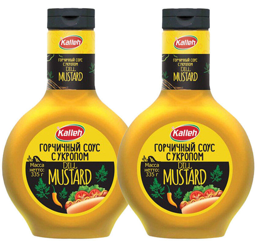 Соус горчичный с укропом, пластик бутылка 335 гр.*2 шт./Kalleh/Иран